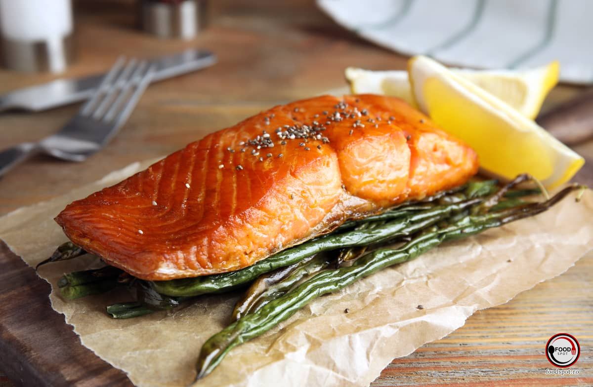 Somon cu sparanghel la airfryer - rețetă de vis - Foodspot.ro